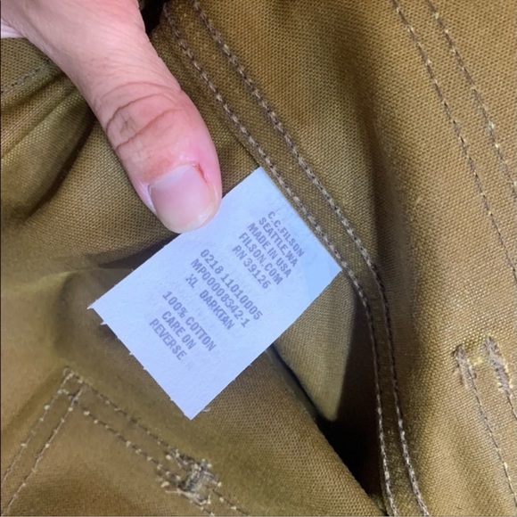 Filson | Jackets & Coats | Filson Tin Cloth Cruiser Dark Tan Jacket ...